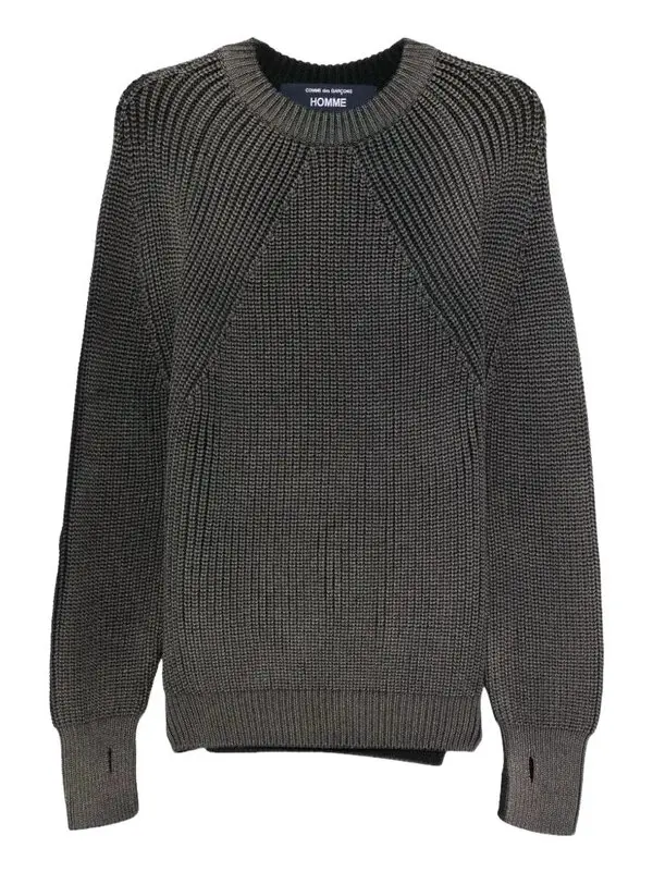 Comme Des Garçons Ribbed-knit Raglan-sleeve Sweater - Grey