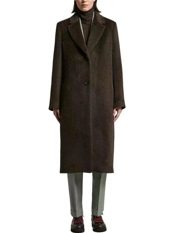 Peserico Single-breasted Notched-lapel Coat - Brown