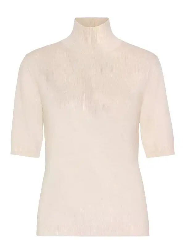 Max Mara Mock-neck Short-sleeve Top - Neutrals