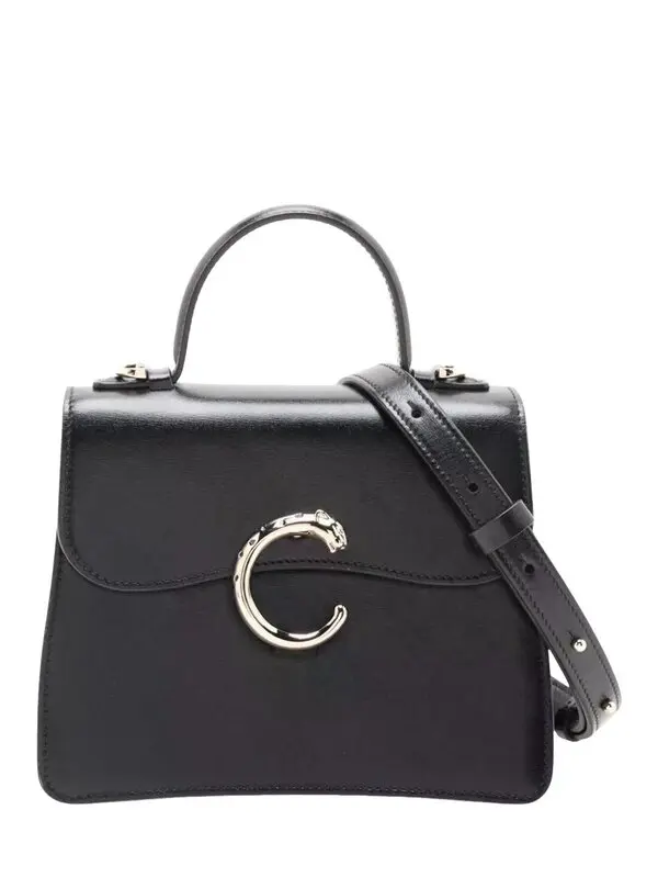 Cartier 2000-2026 Leather Panthere Satchel - Black