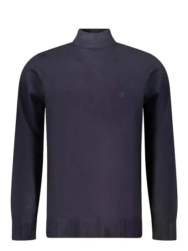 COVERI MOVING High-neck Logo-embroidered Sweater - Blue