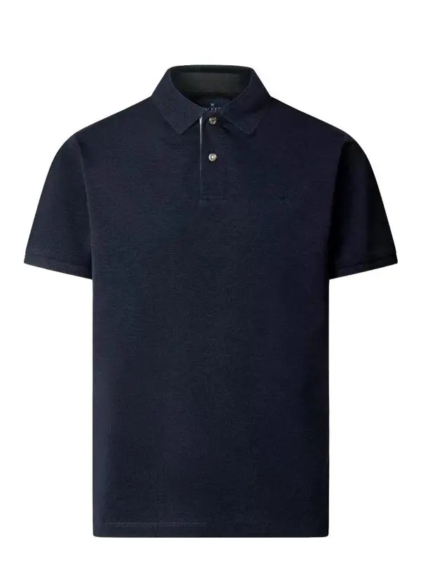 HACKETT  Check-trim Cotton Polo Shirt - Blue