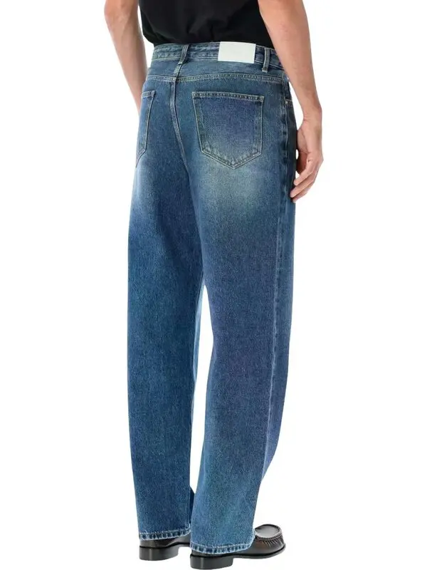 DUNST Faded-effect Straight-leg Jeans - Blue