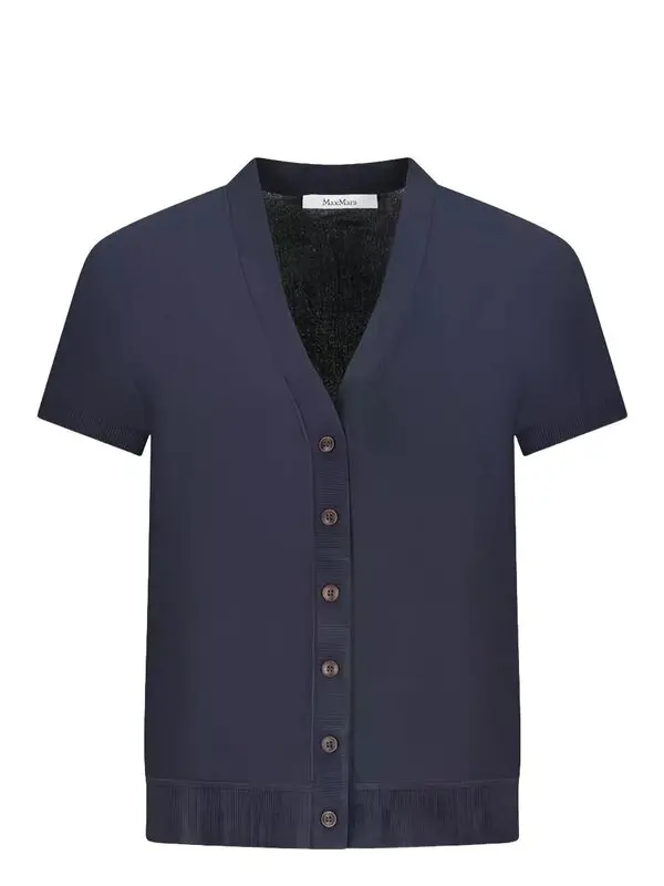 Max Mara Short-sleeve V-neck Cardigan - Blue
