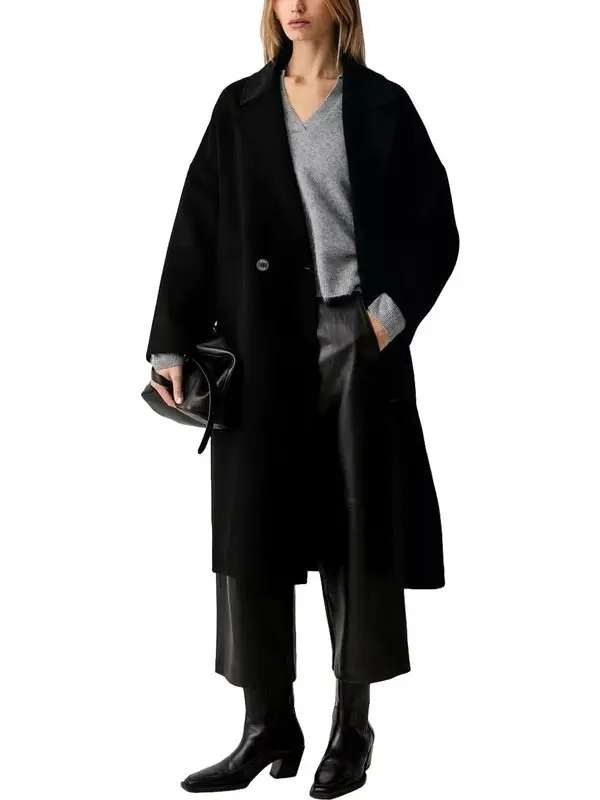 VICOLO Double-breasted Coat - Black