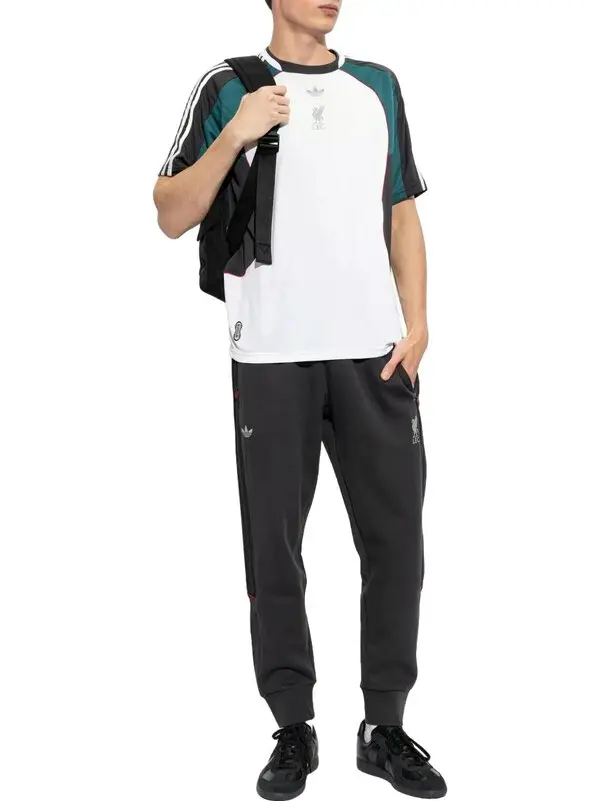 Adidas Logo-embroidered Track Pants - Grey