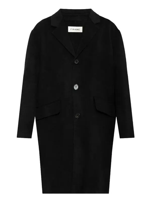 FRAME Single-breasted Notch-lapel Coat - Black