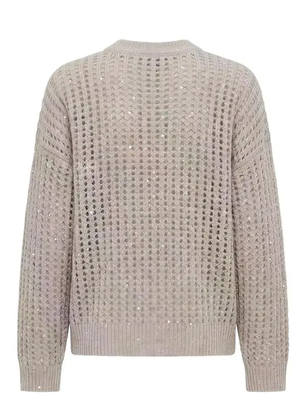 Peserico Sequin-embellished Open-knit Sweater - Brown