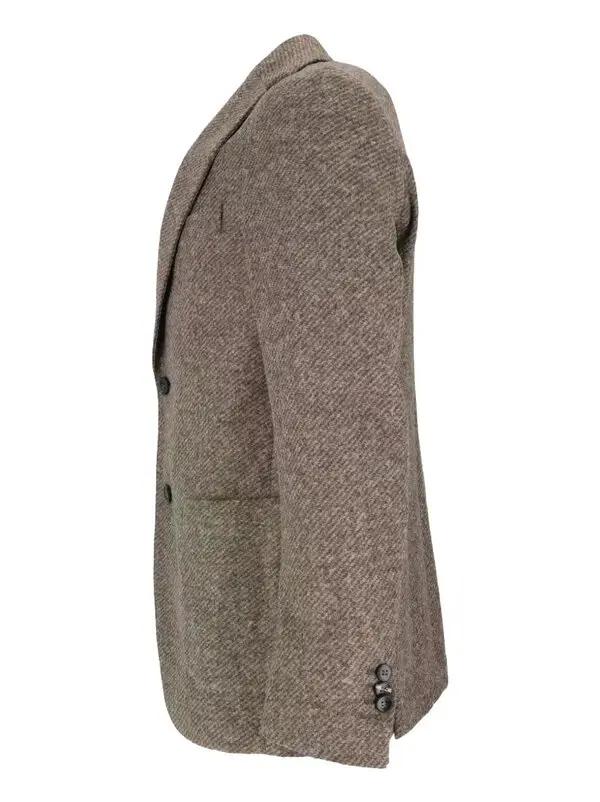 BRERA Diagonal-weave Single-breasted Blazer - Brown