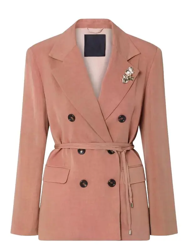 Liu Jo Tencel Blazer With Belt - Pink