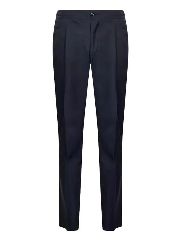 Kiton Pleated Elasticated-waistband Trousers - Blue