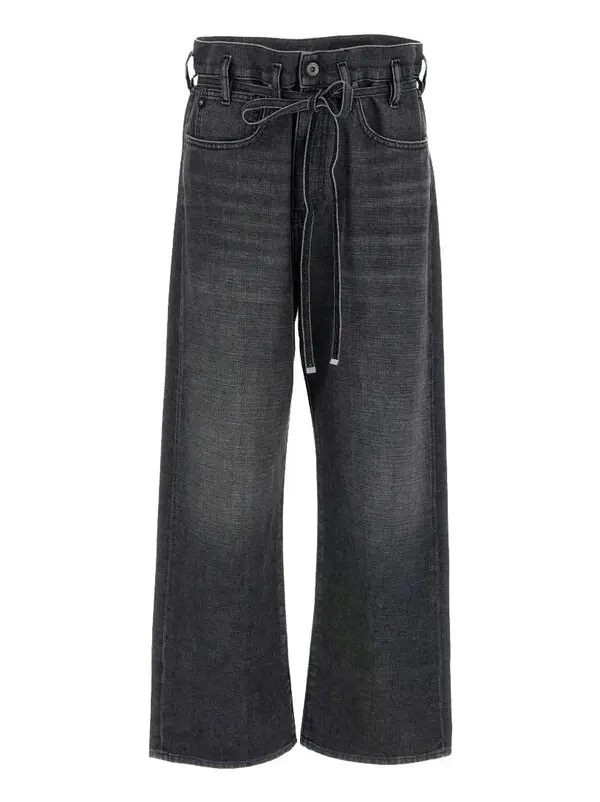 Ag Paperbag-waist Tie-fastening Jeans - Grey