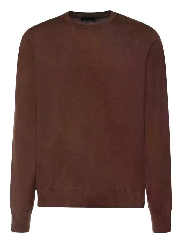 FAY Crew-neck Wool Sweater - Brown