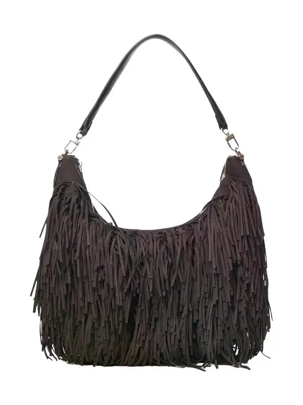 V°73 Fringed Suede-effect Shoulder Bag - Brown