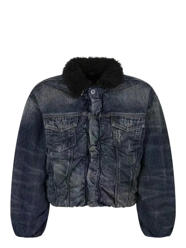 DIESEL® Teddy-lined Trucker Jacket In Denim - Blue