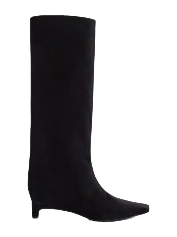 Loulou De Saison Naomi Kitten-heel Velvet Boots - Black