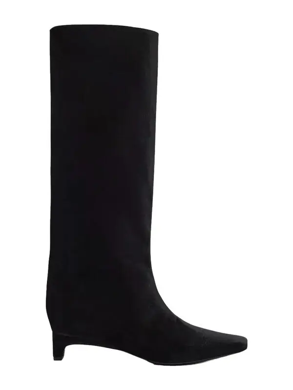 Loulou De Saison Naomi Kitten-heel Velvet Boots - Black