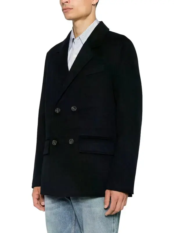 OMC Double-breasted Wool Coat - Blue