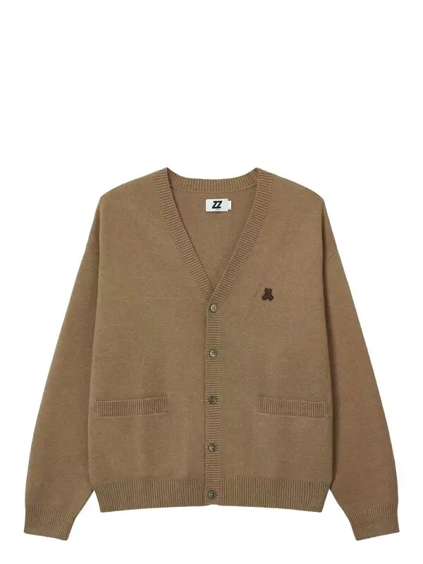 Izzue Logo-embroidered V-neck Cardigan - Neutrals
