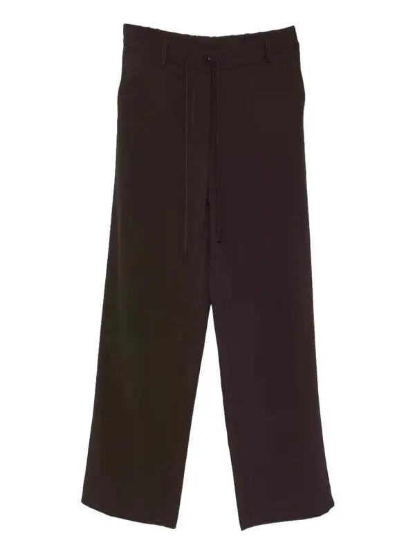 Imperial Drawstring Wide-leg Trousers - Brown