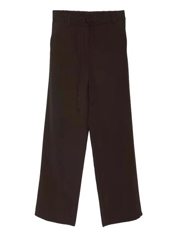 Imperial Drawstring Wide-leg Trousers - Brown