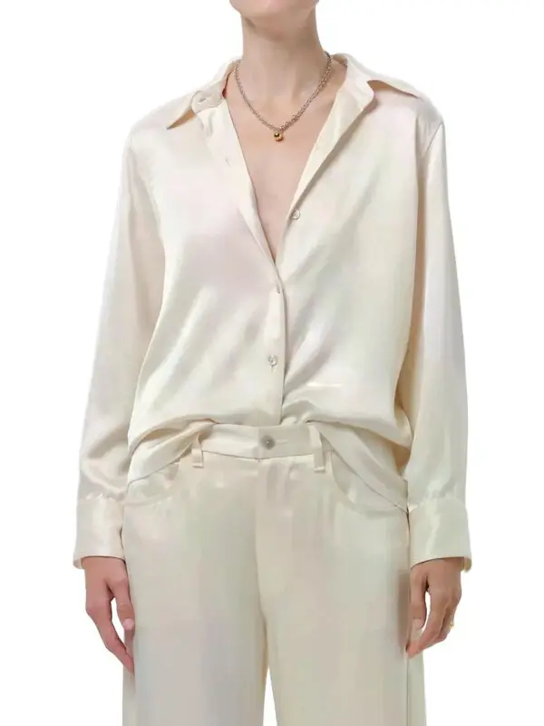 Citizens Of Humanity Tullah Hammered-satin Shirt - Neutrals