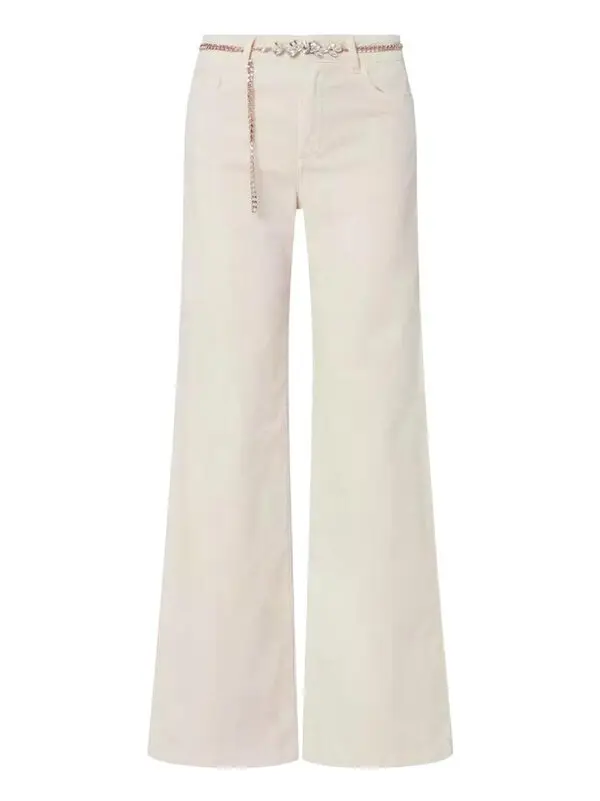 Liu Jo Velvet Flare Pants - Neutrals