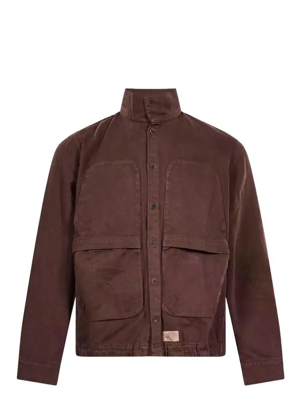 RANRA Button-up Funnel-neck Coat - Brown