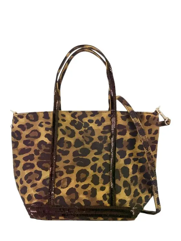 Vanessa Bruno Small Cabas Leopard-print Sequin-embellished Tote Bag - Brown