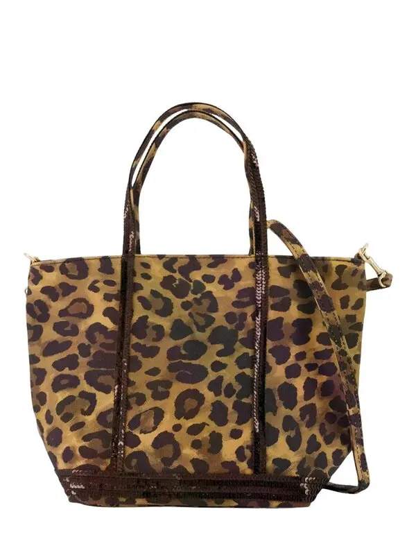 Vanessa Bruno Small Cabas Leopard-print Sequin-embellished Tote Bag - Brown