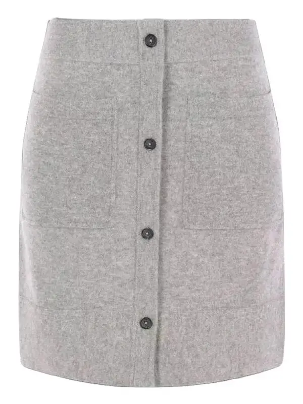 TOTEME Buttoned Cashmere Skirt Melange - Grey
