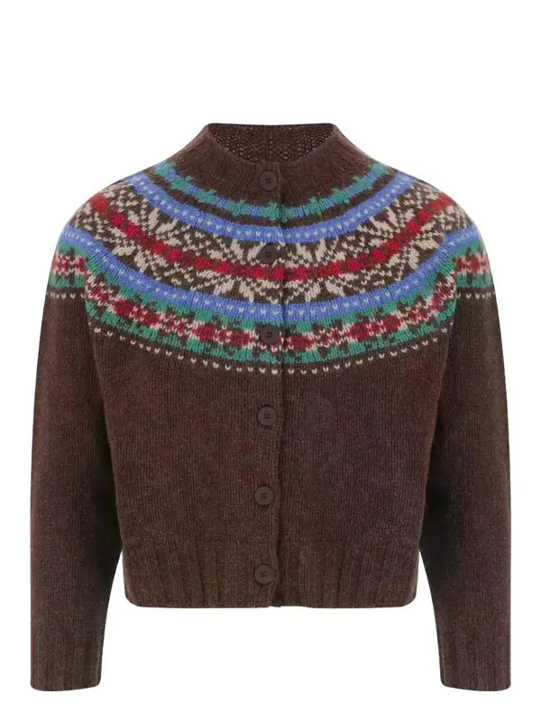 Howlin' Fair Isle Virgin Wool Cardigan - Brown
