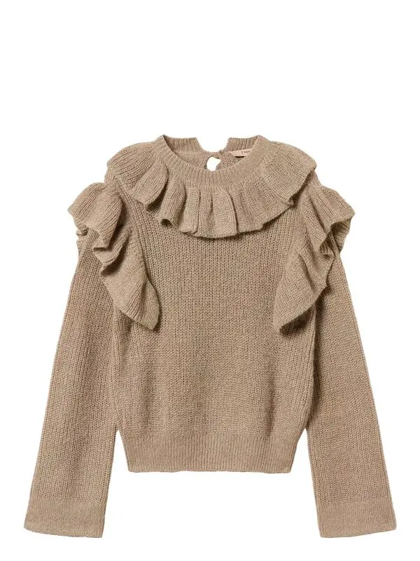 TWINSET Jumper With Lurex Yarn And Ruffles - Neutrals