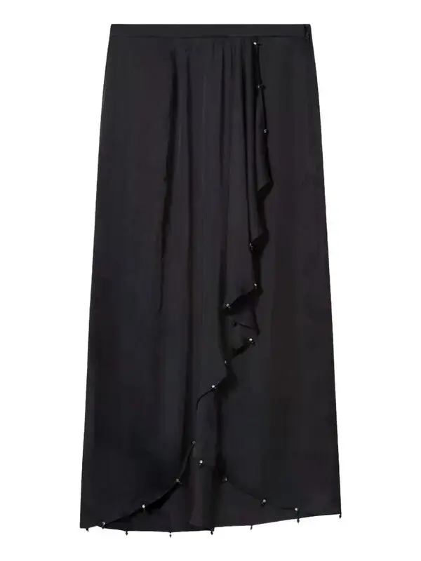 MARANT ETOILE Vanille Crystal-embellished Wrap Midi Skirt - Black