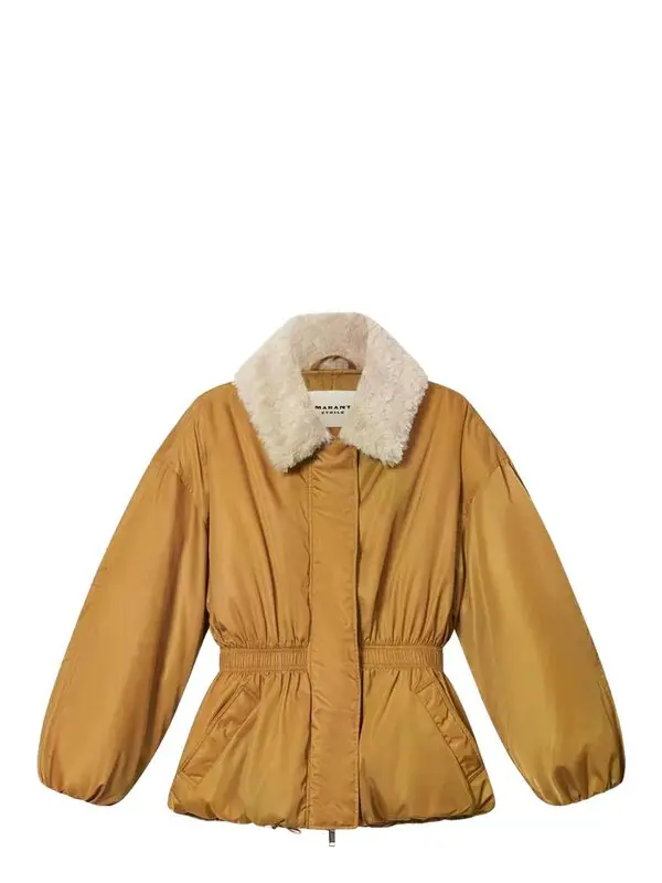 MARANT ETOILE Selja Faux-shearling-collar Coat - Neutrals