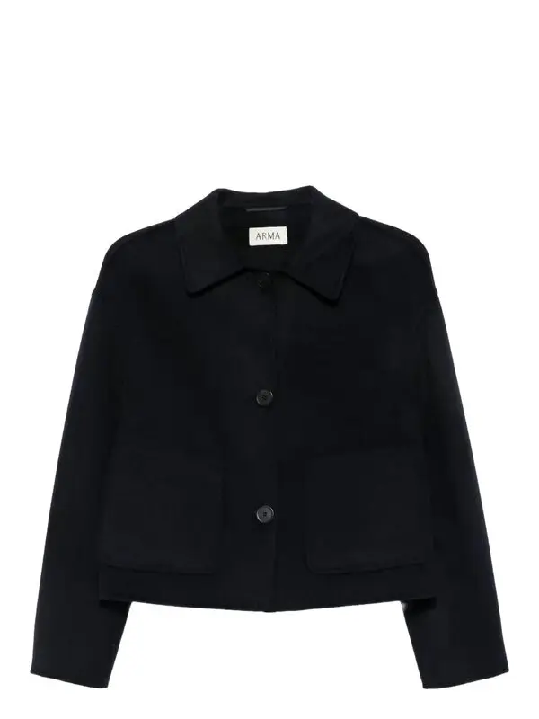 ARMA Button-up Cropped Jacket - Blue