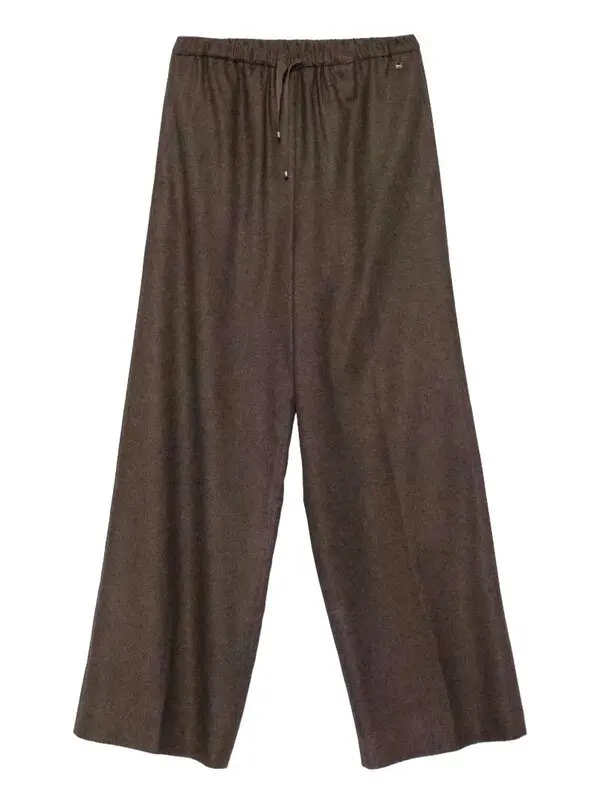 Herno Marl-effect Wide-leg Trousers - Brown