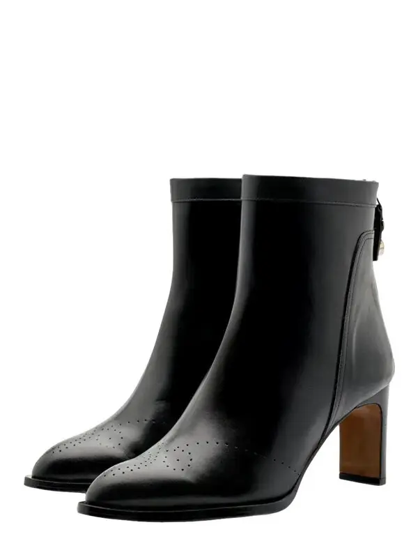 Lottusse 1877 Smithson Perforated Leather Ankle Boots - Black