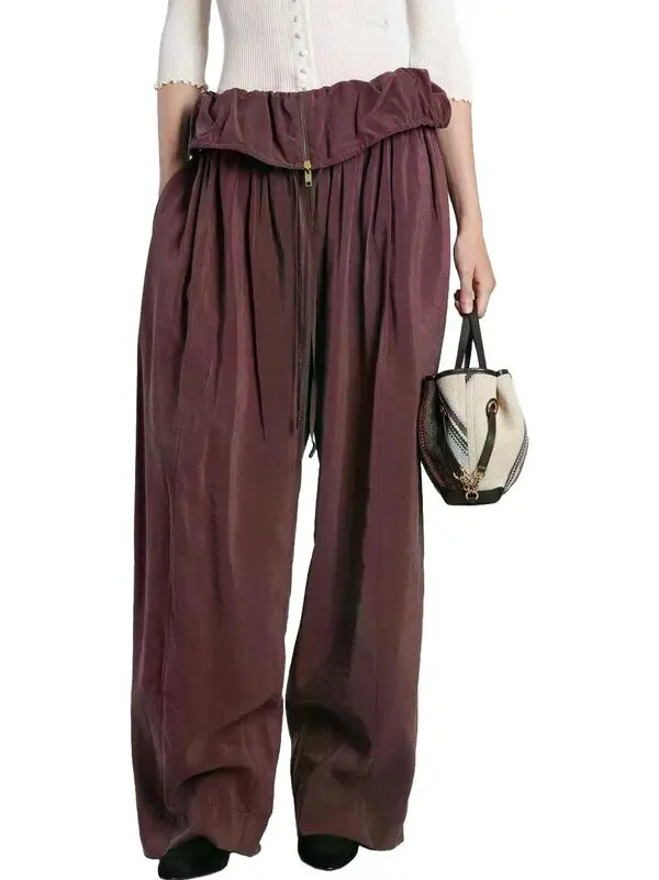 Chloé Paperbag-waist Palazzo Pants - Red