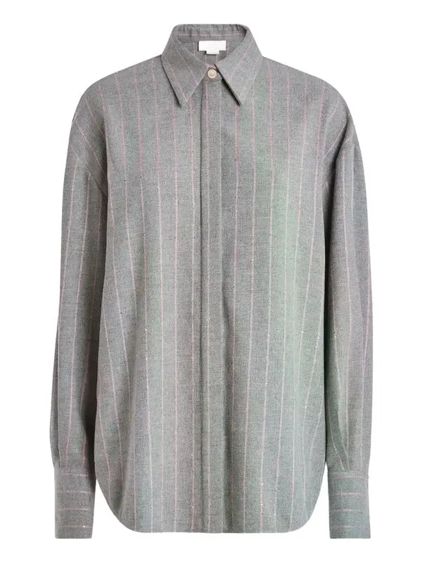 GENNY Pinstripe-pattern Shirt - Grey