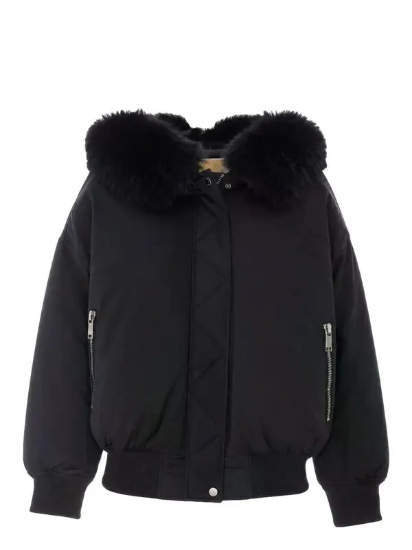 Michael Kors Faux-fur Trim Bomber Jacket - Black