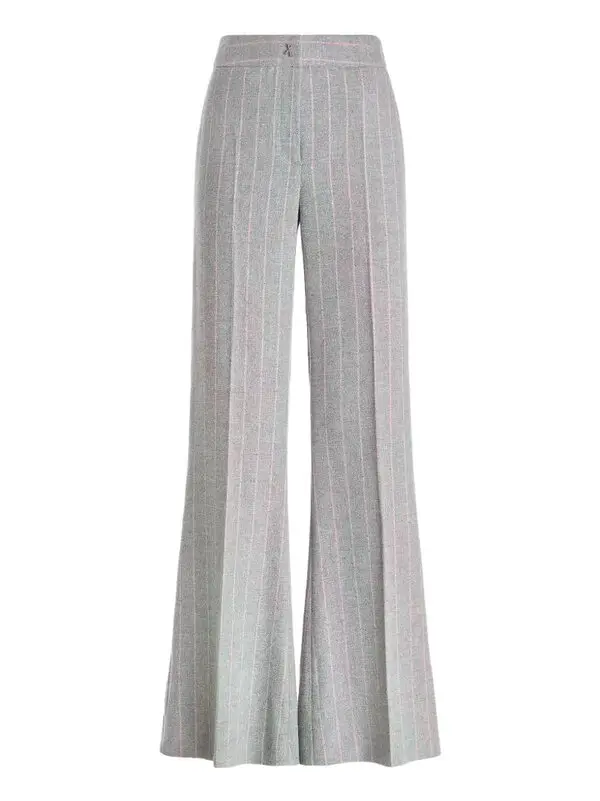 GENNY Pinstriped Sequin-embellished Trousers - Grey