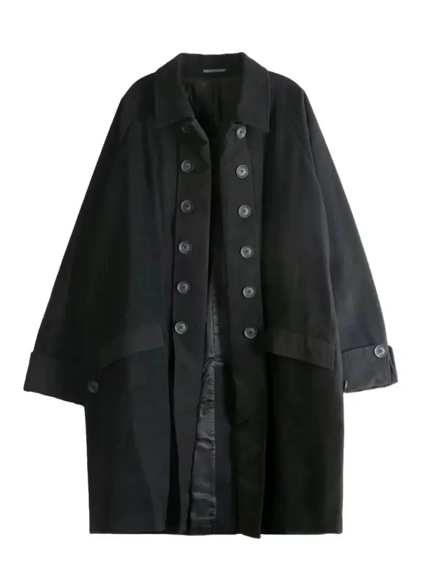 Yohji Yamamoto Double-breasted Raglan-sleeve Jacket - Black