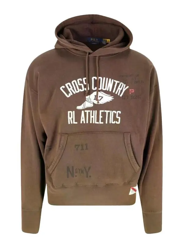 Polo Ralph Lauren Graphic-print Drawstring Hoodie - Brown
