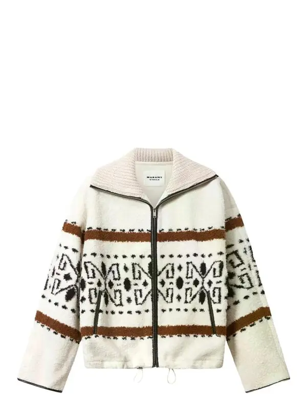MARANT ETOILE Lijka Geometric-pattern Zip-up Jacket - White