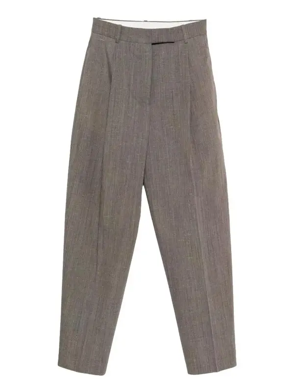RÓHE Daria Pleated Trousers - Brown