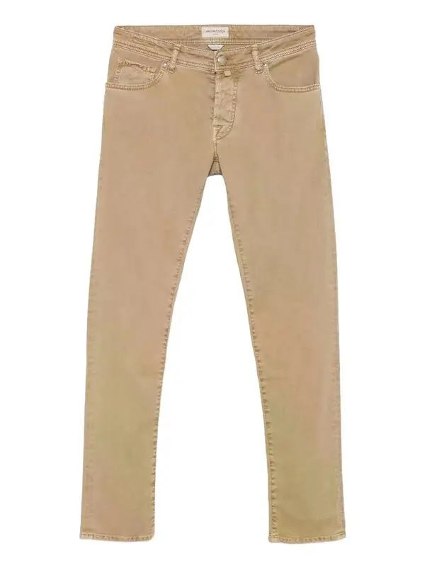 JACOB COHЁN Nick Logo-patch Slim-fit Jeans - Brown