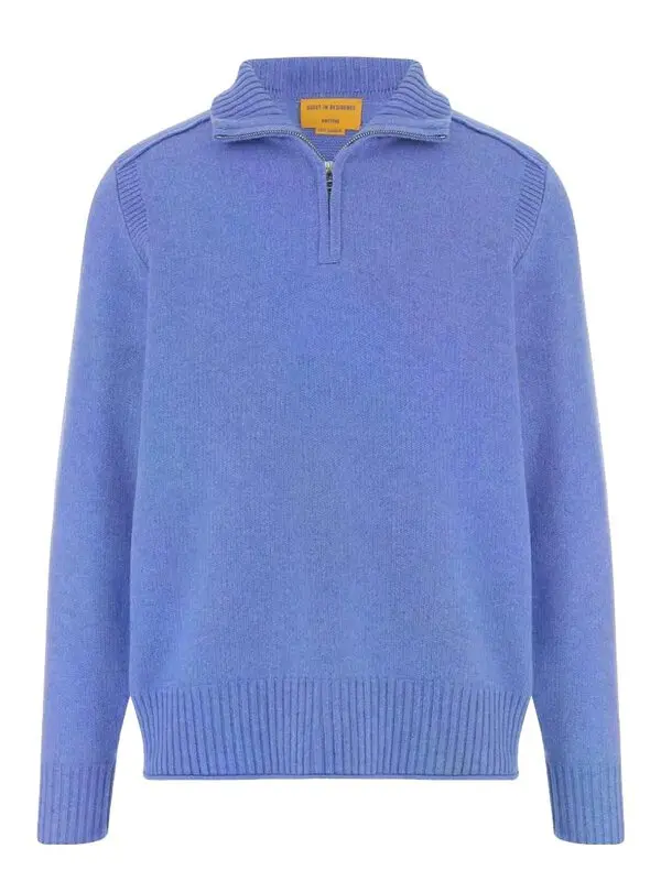 Guest In Residence Quarter-zip Cashmere Sweater - Blue