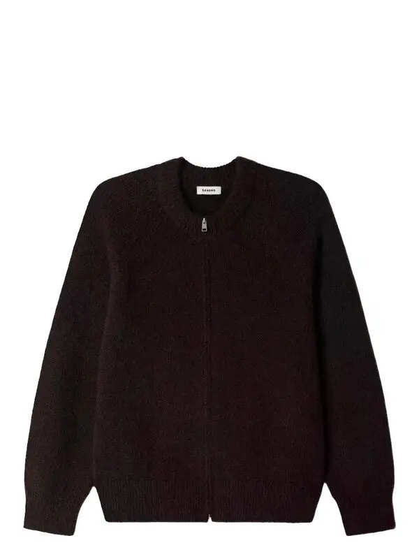 Sandro Zip-up Bomber Cardigan - Brown