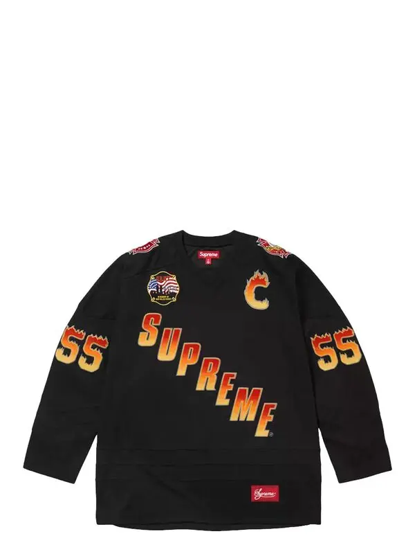 Supreme X Fdny Hockey Jersey T-shirt - Black